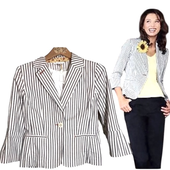 CAbi | Jackets & Coats | Cabi Style 793 Nautical Blue White Striped ...